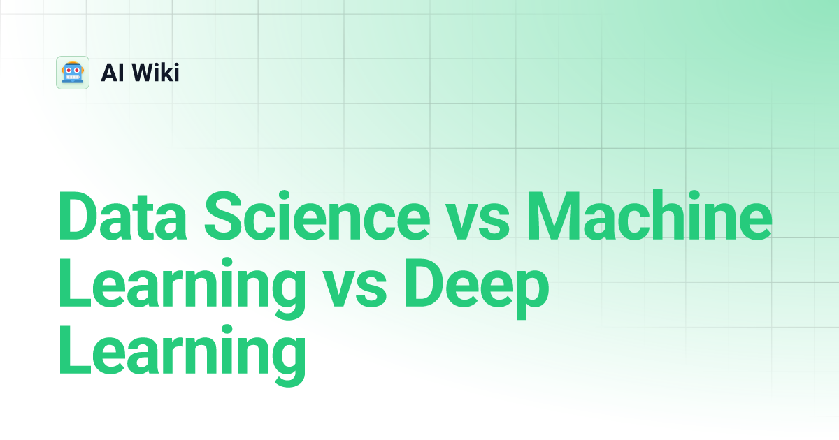 Data Science vs Machine Learning vs Deep Learning | AI Wiki
